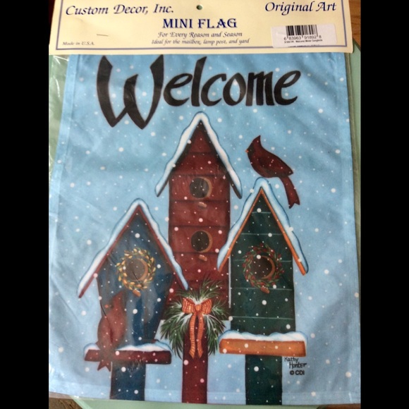 Holiday | Cottage Birdhouserustic Snowbirdsmini Flag | Poshmark